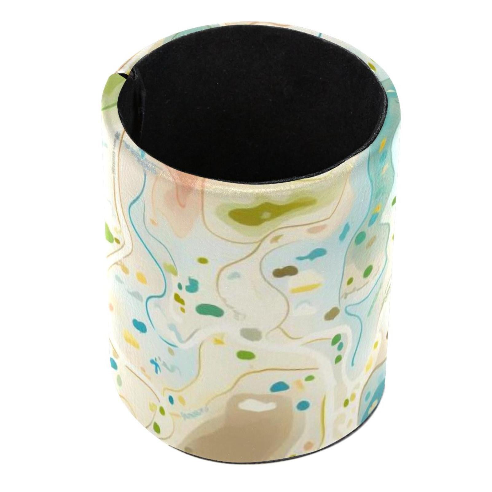 Atlas PVC Leather Cylinder Pen Holder Pencil Organizer 3.9x3.1 Inches ...