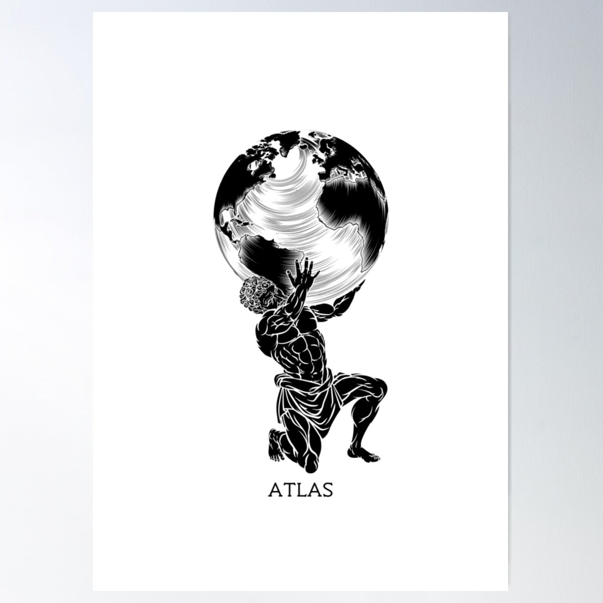 Atlas Print,Greek Mythology,Greek Art Decor,Ancient Greece,Greek Titans ...