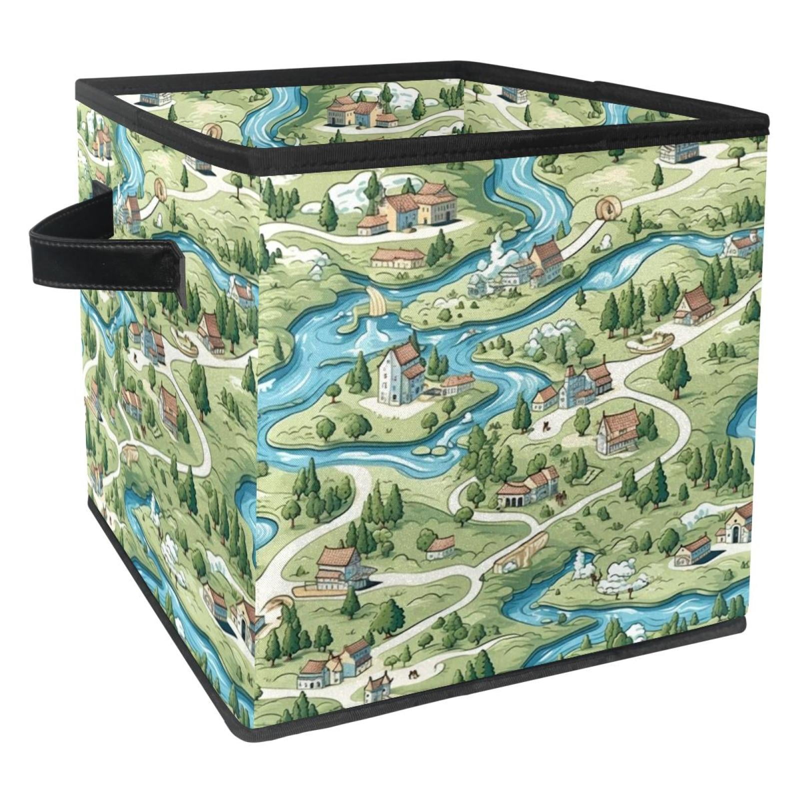 Atlas Storage Containers Foldable Basket with Handle, 10.8"x10.5"x10.6 ...