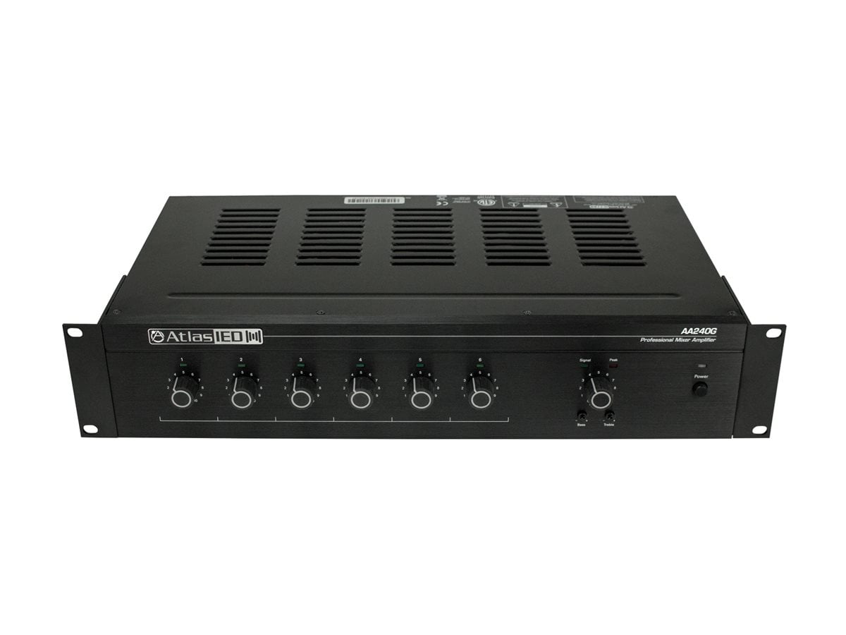 Atlas Sound AA240G Amp Mixer 6ch Input 240w With Global Power Supply ...