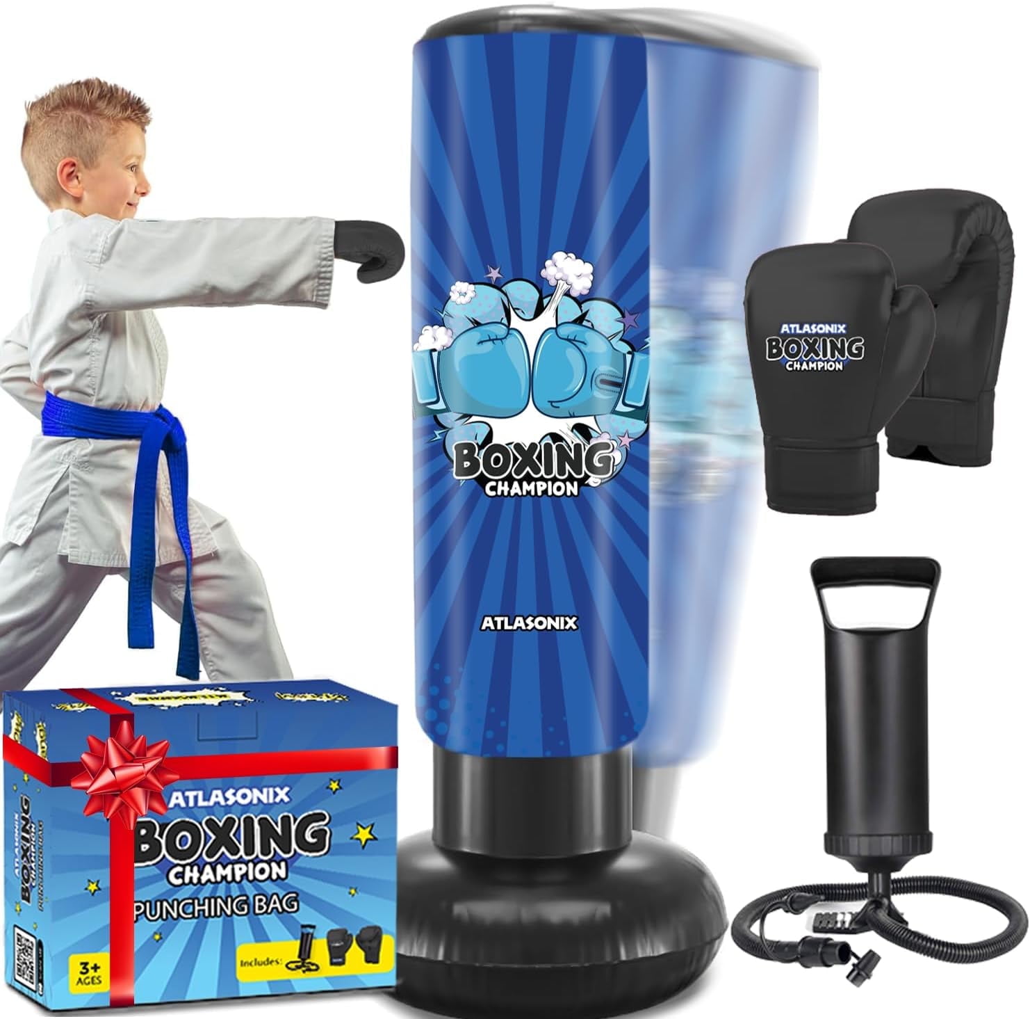 Atlasonix Inflatable Punching Bag for Kids - Gift for Boys and Girls ...