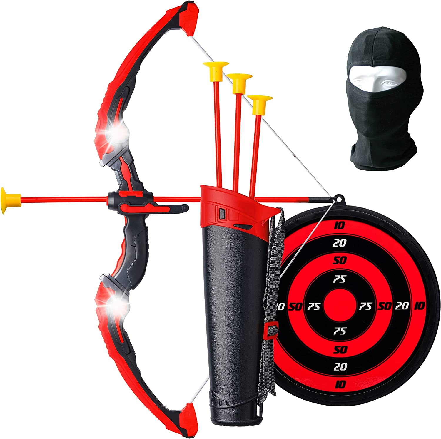 Atlasonix LED Ninja Bow & Arrow Set for Kids 3-12 - Archery Toy with 3 ...
