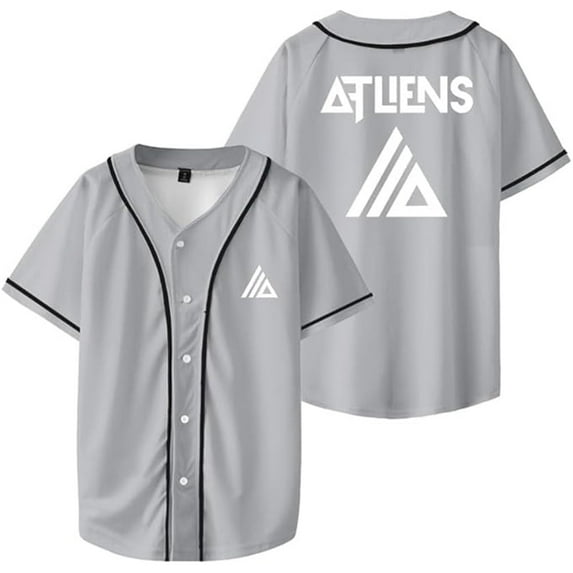 Atliens Merch Logo Baseball Jacket Unisex Fashion V-Neck Button Top ...