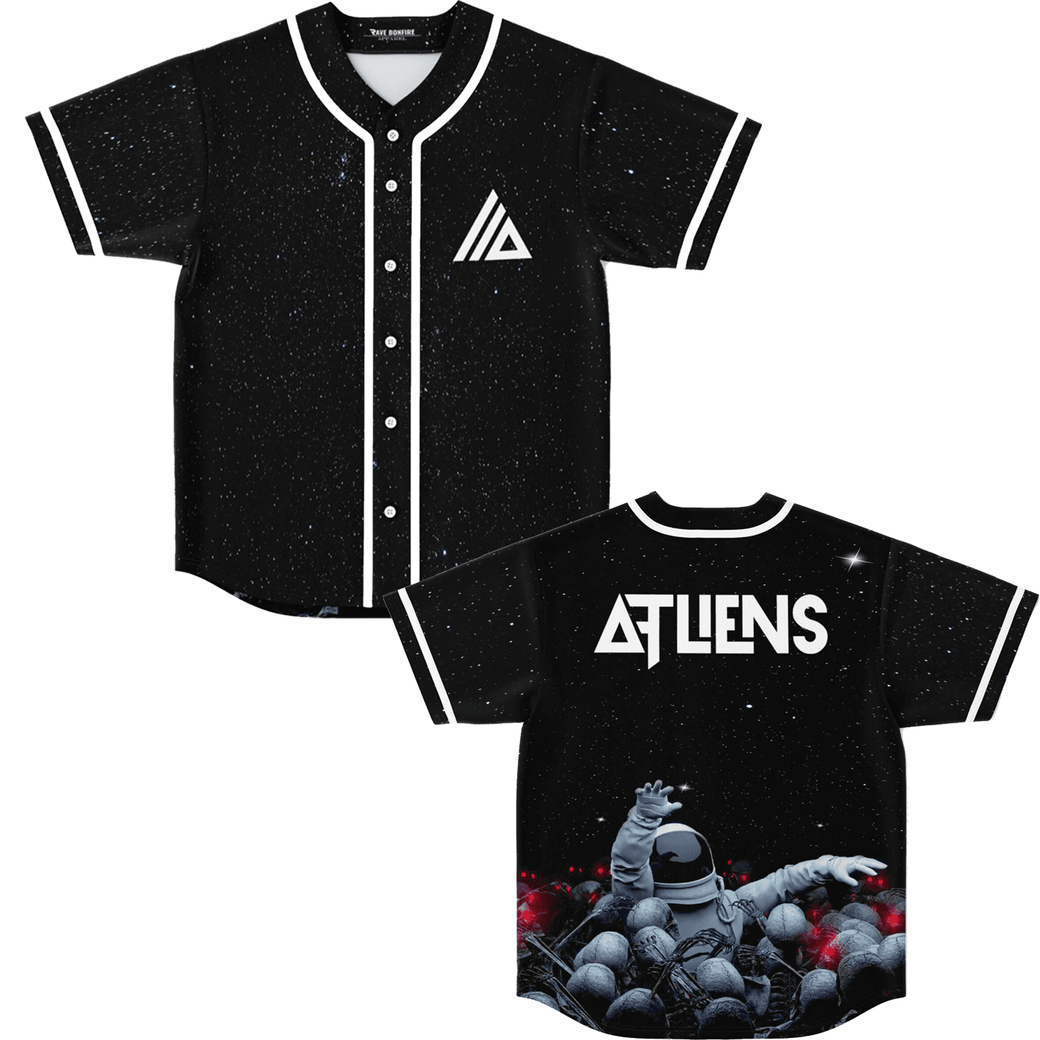 Atliens merch tour tshirt short sleeve V neck tshirt For EDM Festivals ...