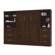 Atlin Designs Wood Full Murphy Bed and 2 Organizers with Drawers in ...