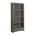 Atlin Designs 4 Shelf Bookcase with Storage Drawer in Dark Taupe ...