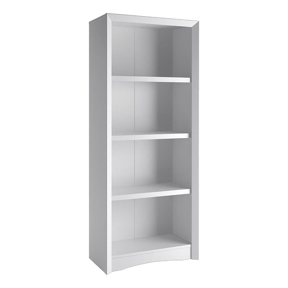 Atlin Designs 4-Shelf Tall Modern Engineered Wood Bookcase in White ...