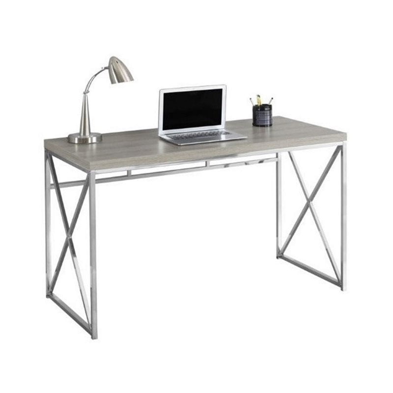 Atlin Designs 48" Metal Writing Desk in Dark Taupe - Walmart.com