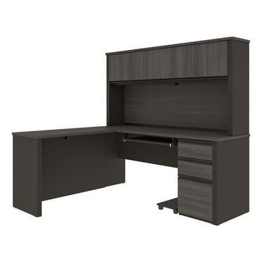 Atlin Designs Modern Wood U-Shaped Computer Desk with Hutch in White ...