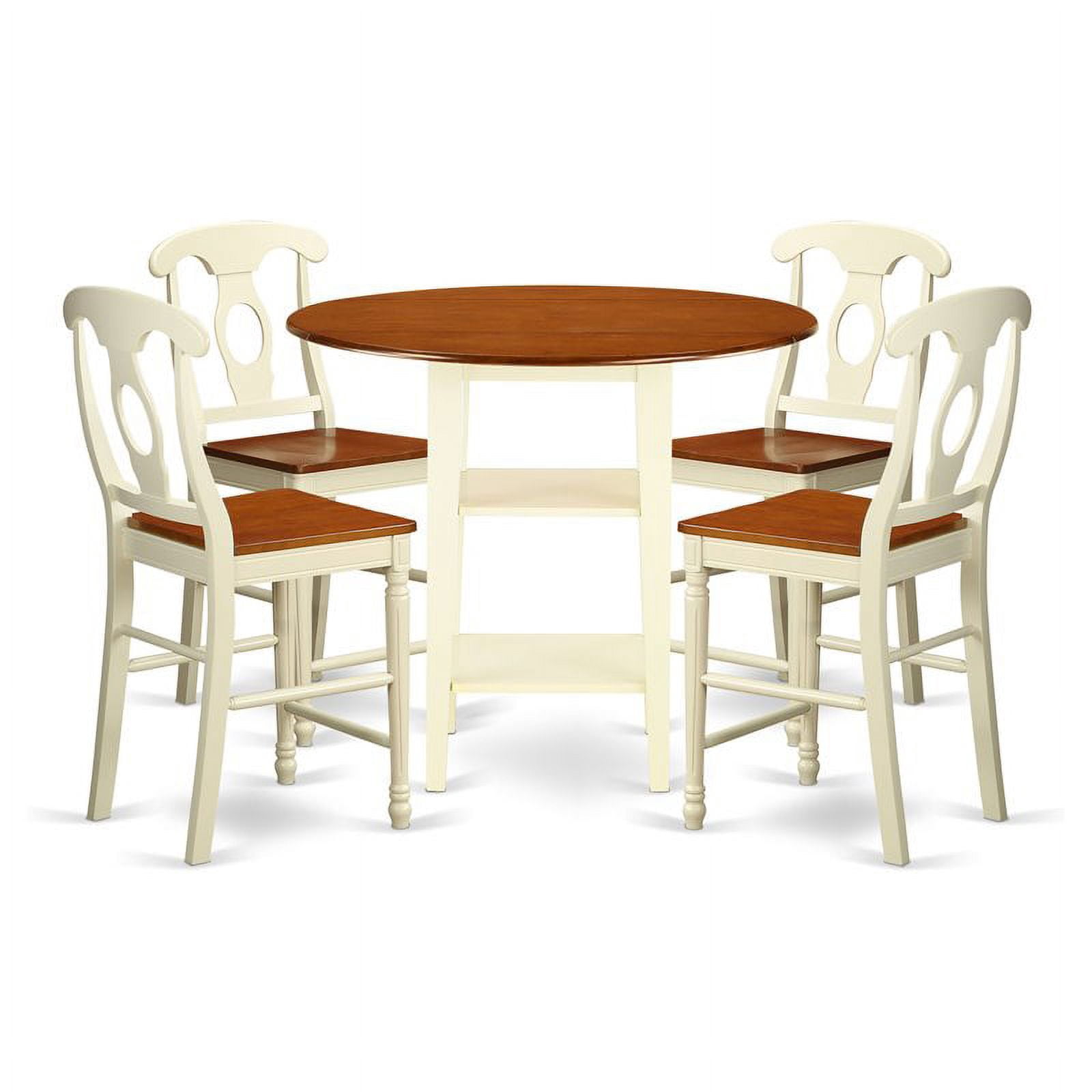 Atlin Designs 5-piece Counter Height Dinette Table Set in Cherry ...