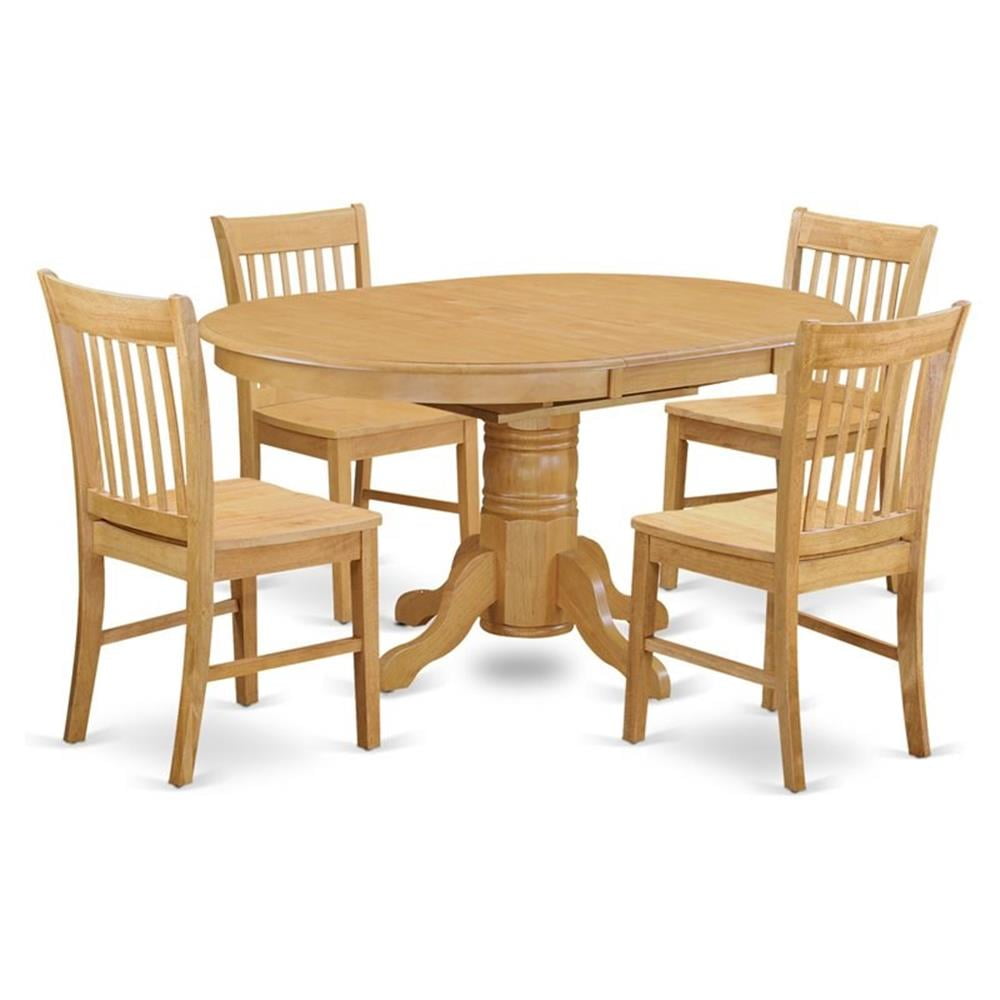 Atlin Designs 5-piece Wood Kitchen Table and Chair Set in Oak - Walmart.com
