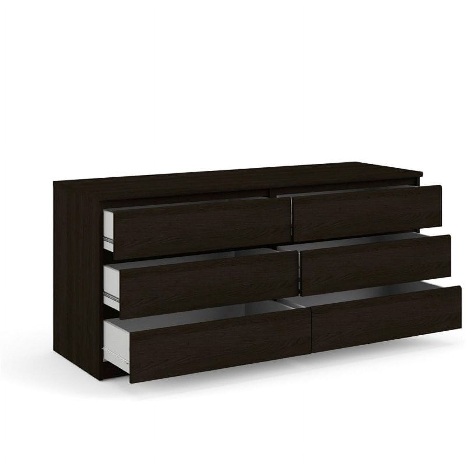 Atlin Designs Modern 6-Drawer Double Dresser in Coffee, Engineered Wood ...