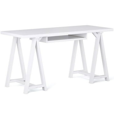 Atlin Designs Modern Wood U-Shaped Computer Desk with Hutch in White ...