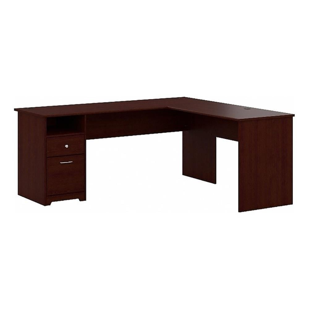 Atlin Designs 72" Contemporary Wood L Shaped Drawers Computer Desk in ...