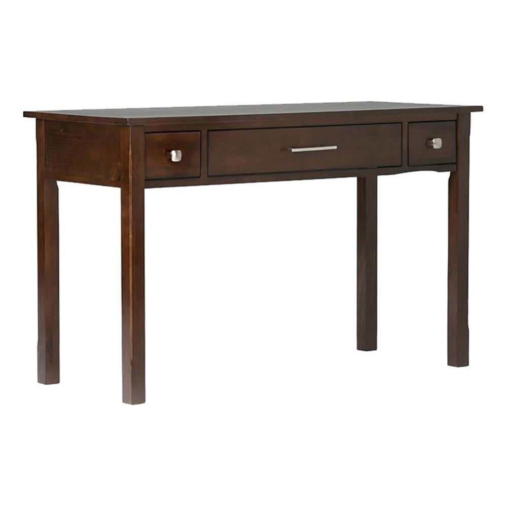 Atlin Designs Contemporary Wood Home Office Desk, Rich Brown, Solid ...