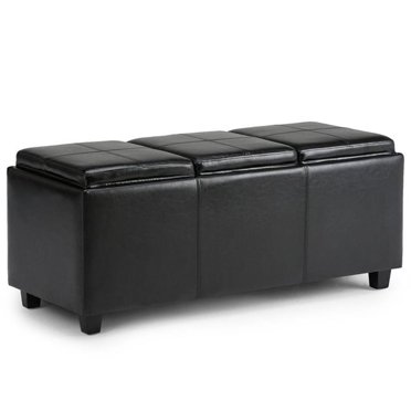 Atlin Designs Faux Leather Storage Bench in Red - Walmart.com
