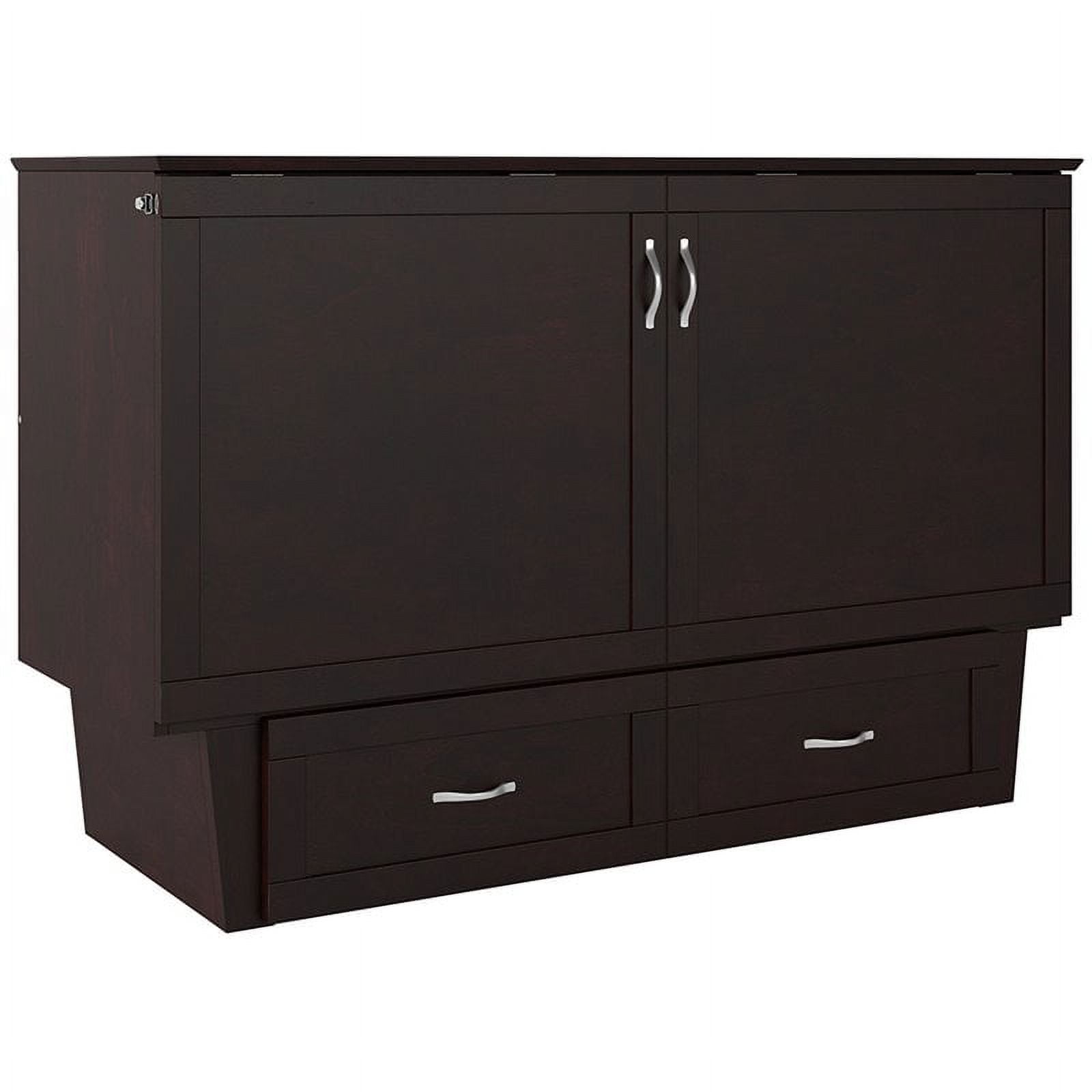 Atlin Designs Mid-Century Solid Wood Queen Murphy Bed Chest in Espresso ...