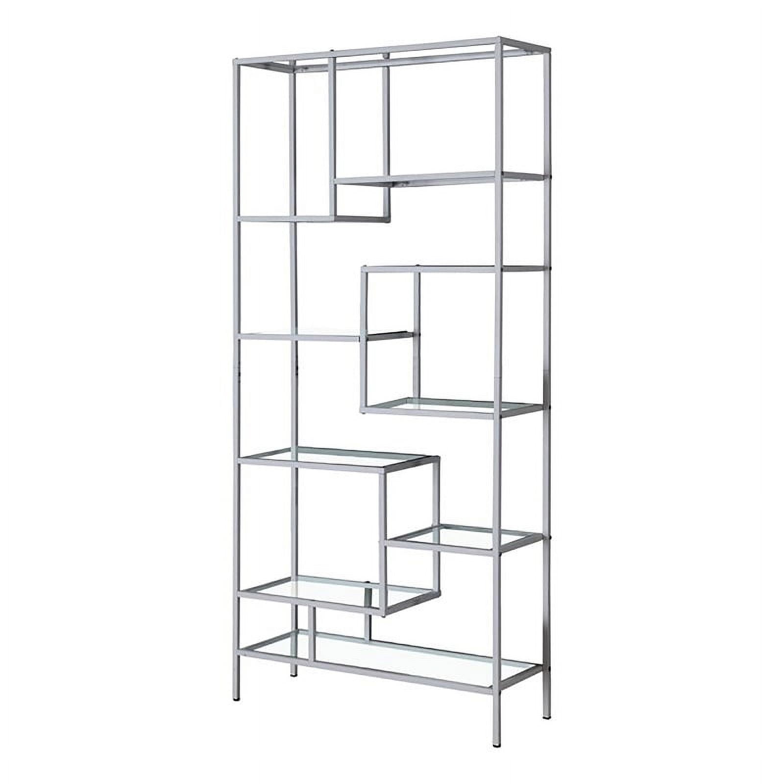 Atlin Designs Modern Metal/Glass Office/Bedroom Bookcase in Gray ...