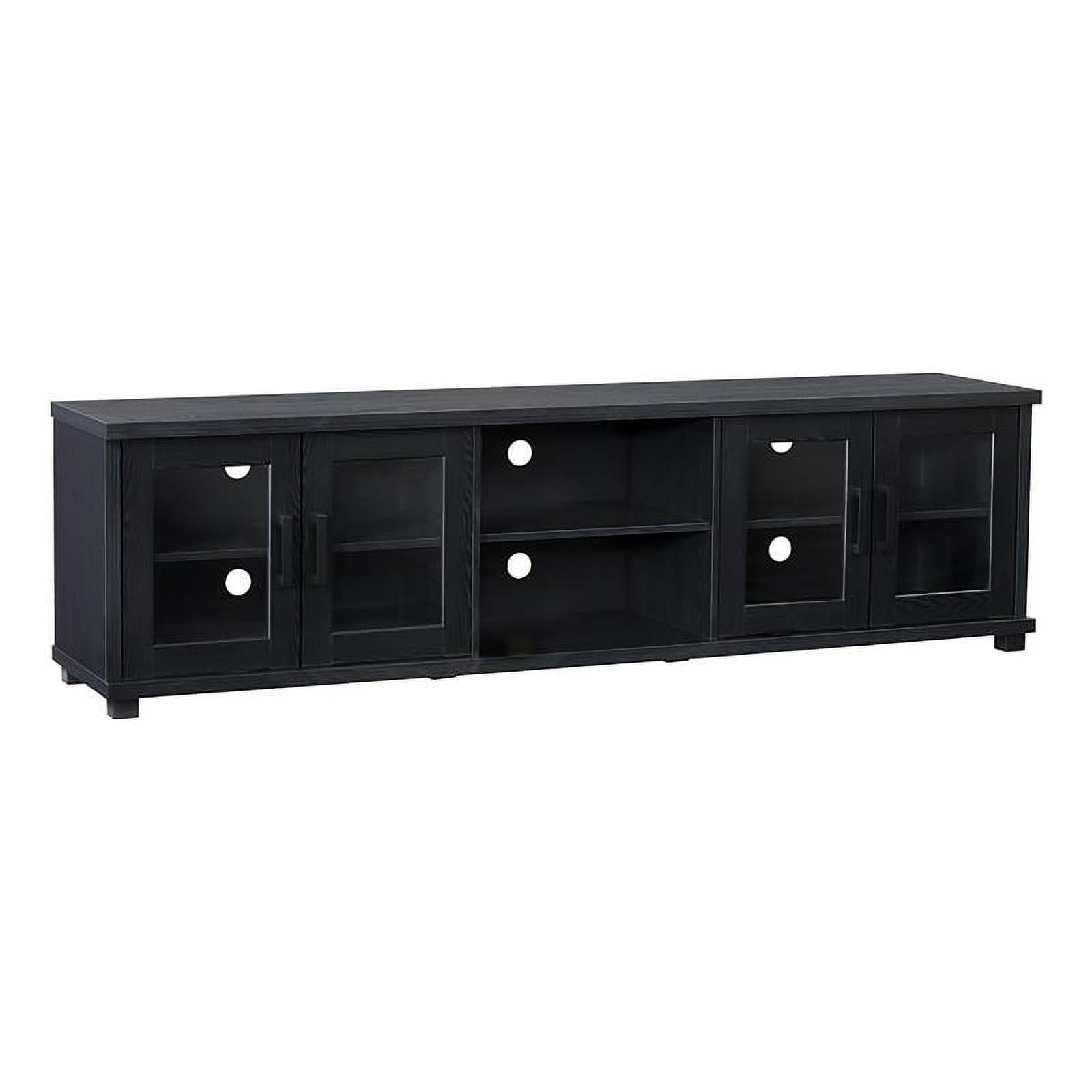 Atlin Designs Modern Wood TV Bench, Black Finish, Fits TVs up to 90 ...