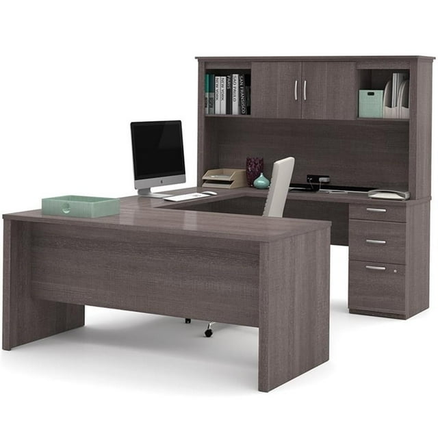 Atlin Designs Modern Wood U-Shaped Office Computer Desk with Storage ...