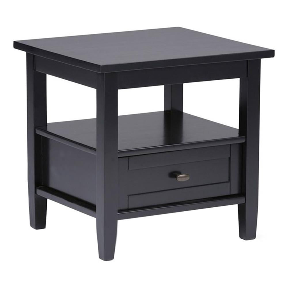 Atlin Designs Rectangular Transitional Wood End Side Table in Black ...