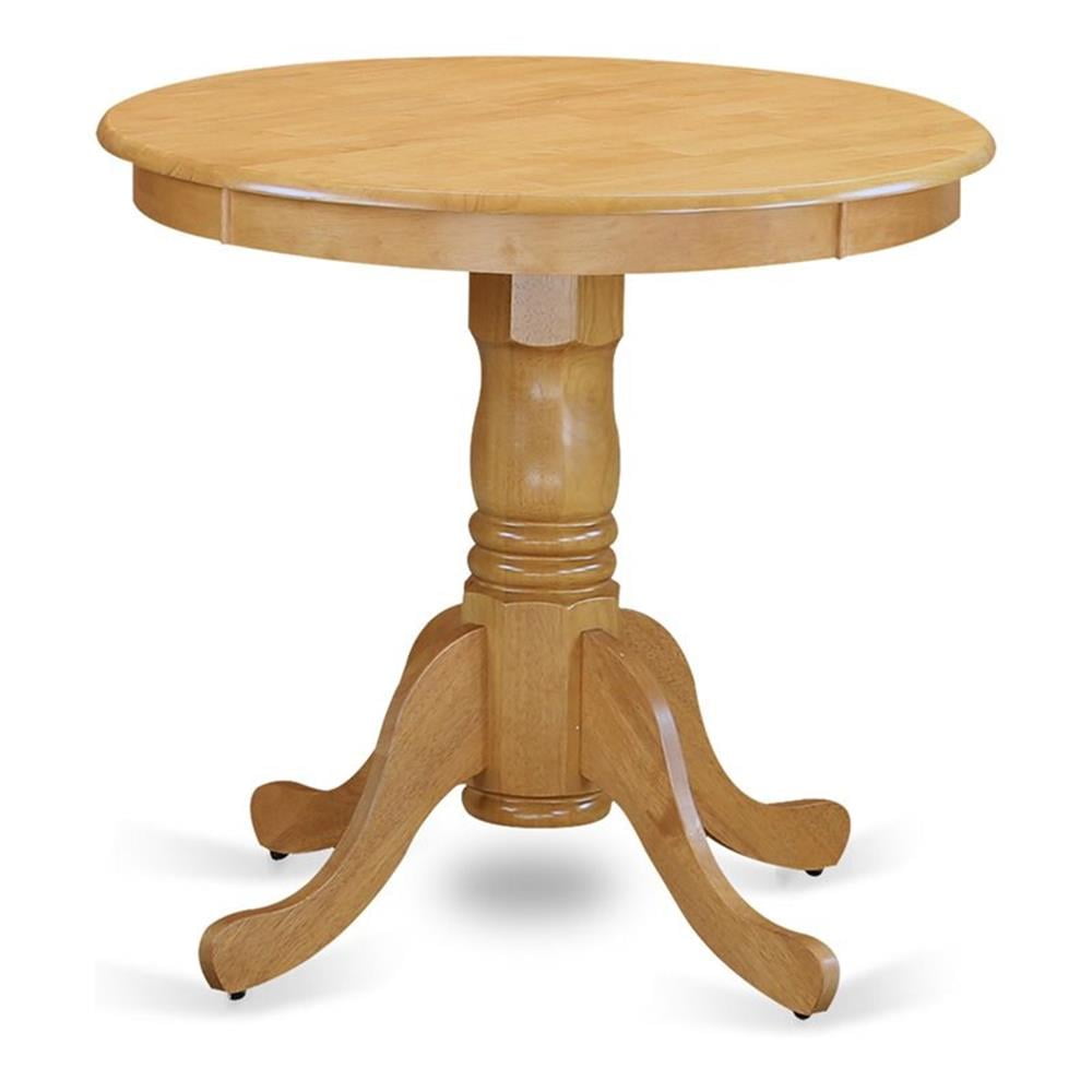 Atlin Designs Round Rubber Wood Dining Table in Oak - Walmart.com