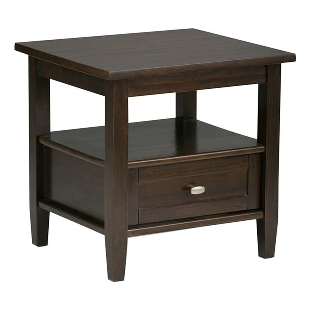 Atlin Designs Transitional Wood End Side Table in Tobacco Brown ...
