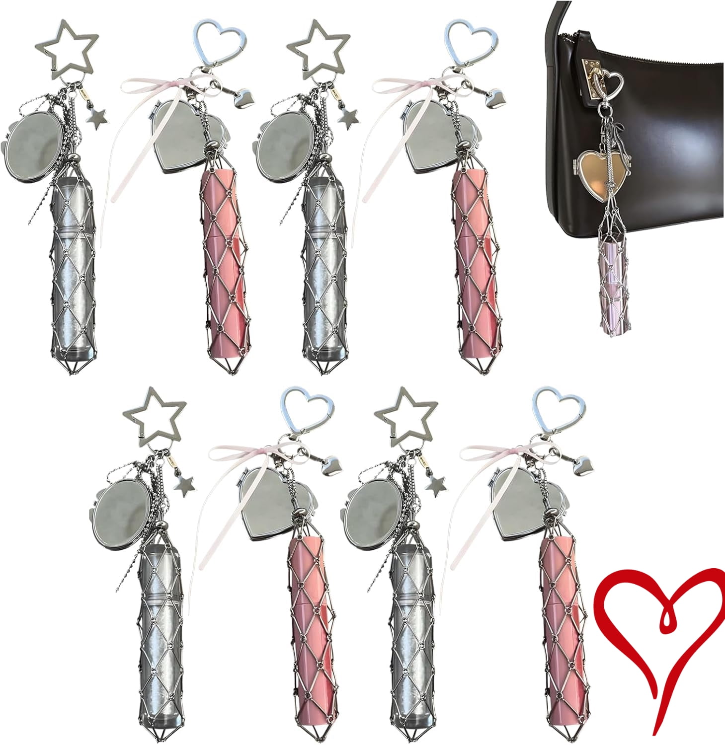 Atlodas Lipstick Holder Stainless, Chic Lip Gloss Holder with Mirror, 2 ...