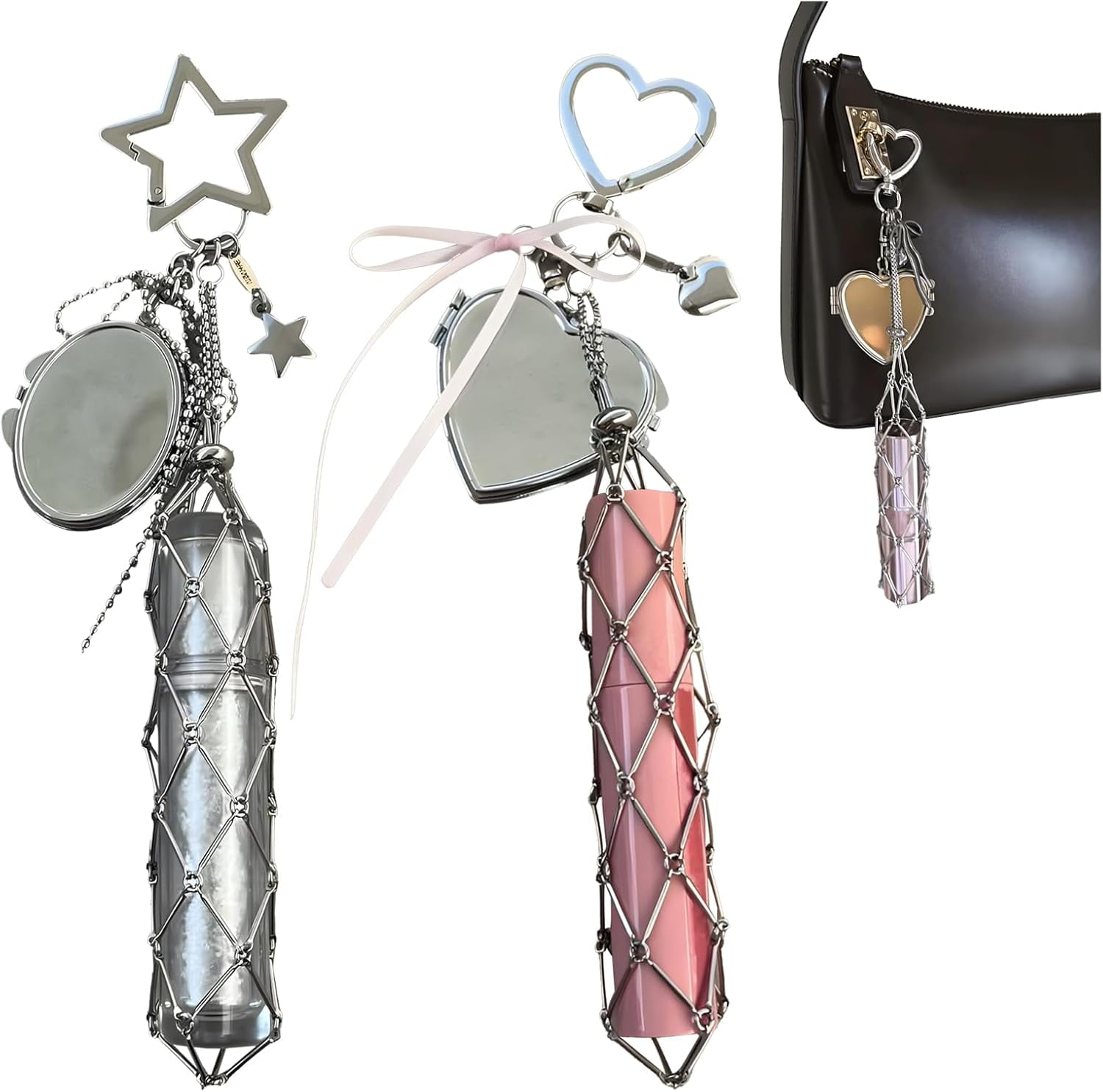 Atlodas Lipstick Holder Stainless, Chic Lip Gloss Holder with Mirror, 2 ...