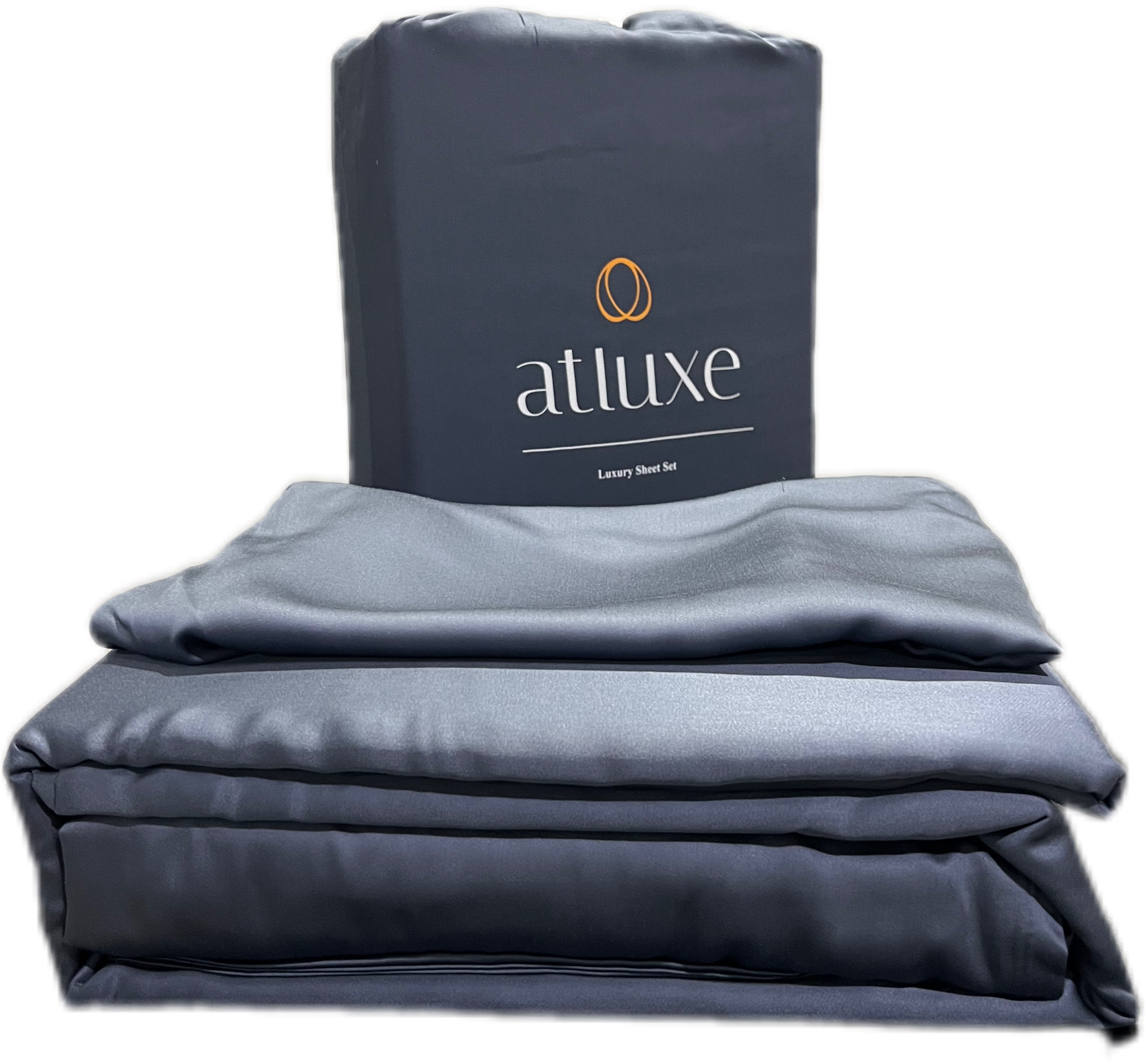 Atluxe Premium Viscose Bamboo Sheets, Slate Blue King Size, Silk-Like 4 ...