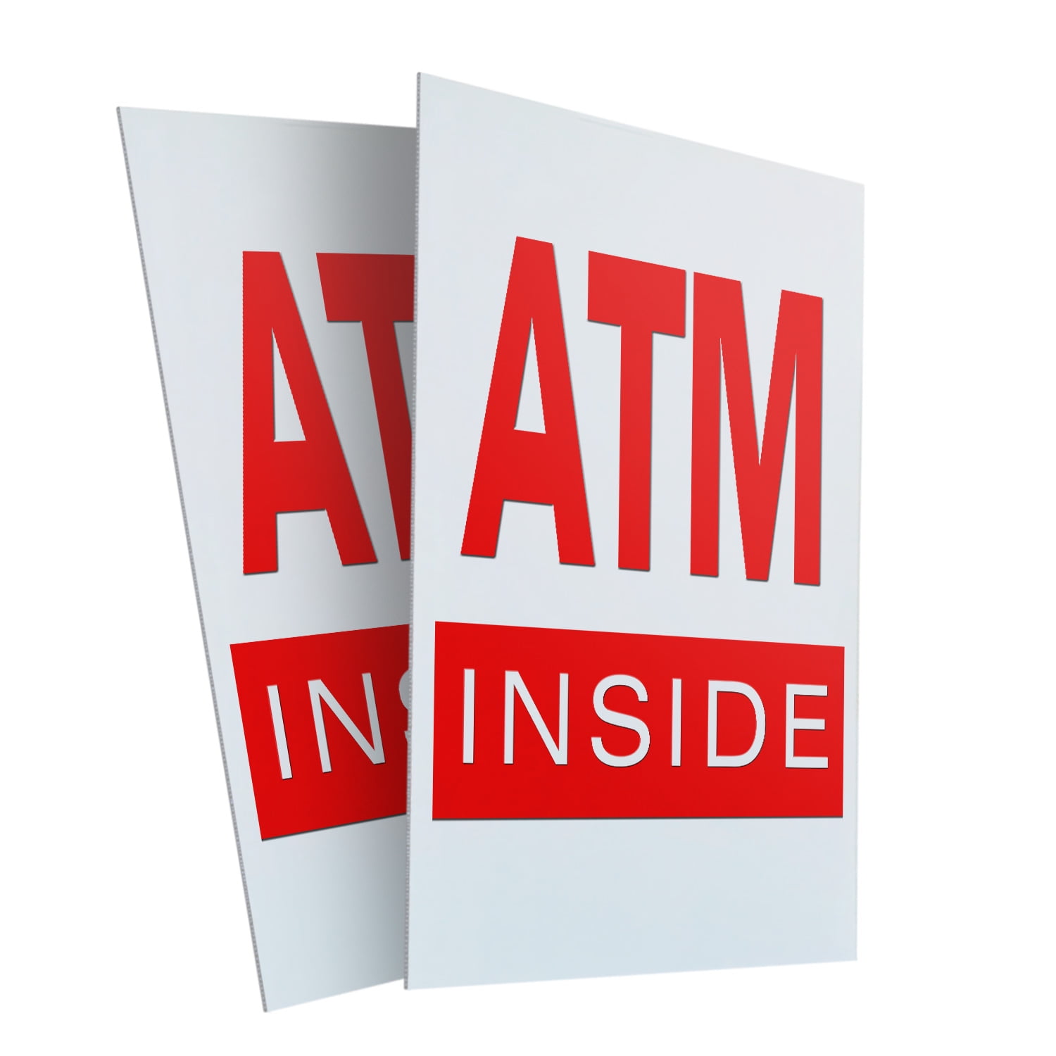 Atm Inside (2-PACK) 24" x 36" Plastic Signs | Sign Insert 4mm ...