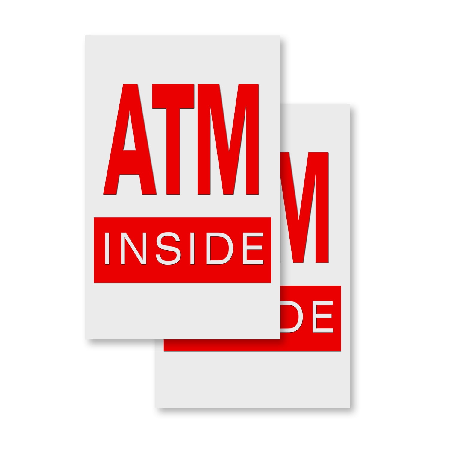 Atm Inside (2-PACK) 24" x 36" Vinyl Decals | Sign Insert Peel & Stick ...