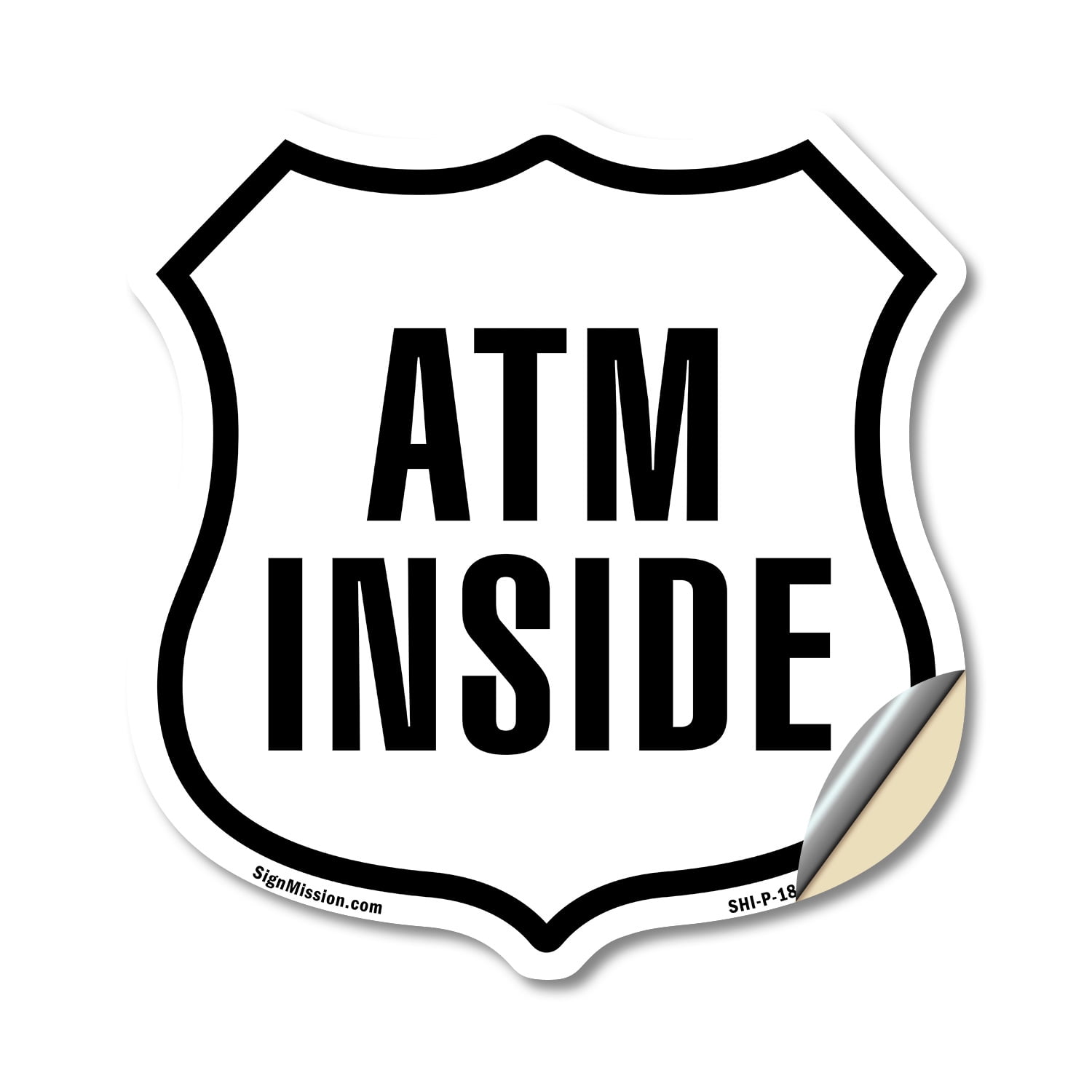 Atm Inside (2 Pack) 12 inch X 12 inch Shield Shaped Heavy Duty 3.2 mil ...
