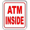 Atm Inside Red Composite Outdoor Sign SIZE: 8" x 12" - Walmart.com