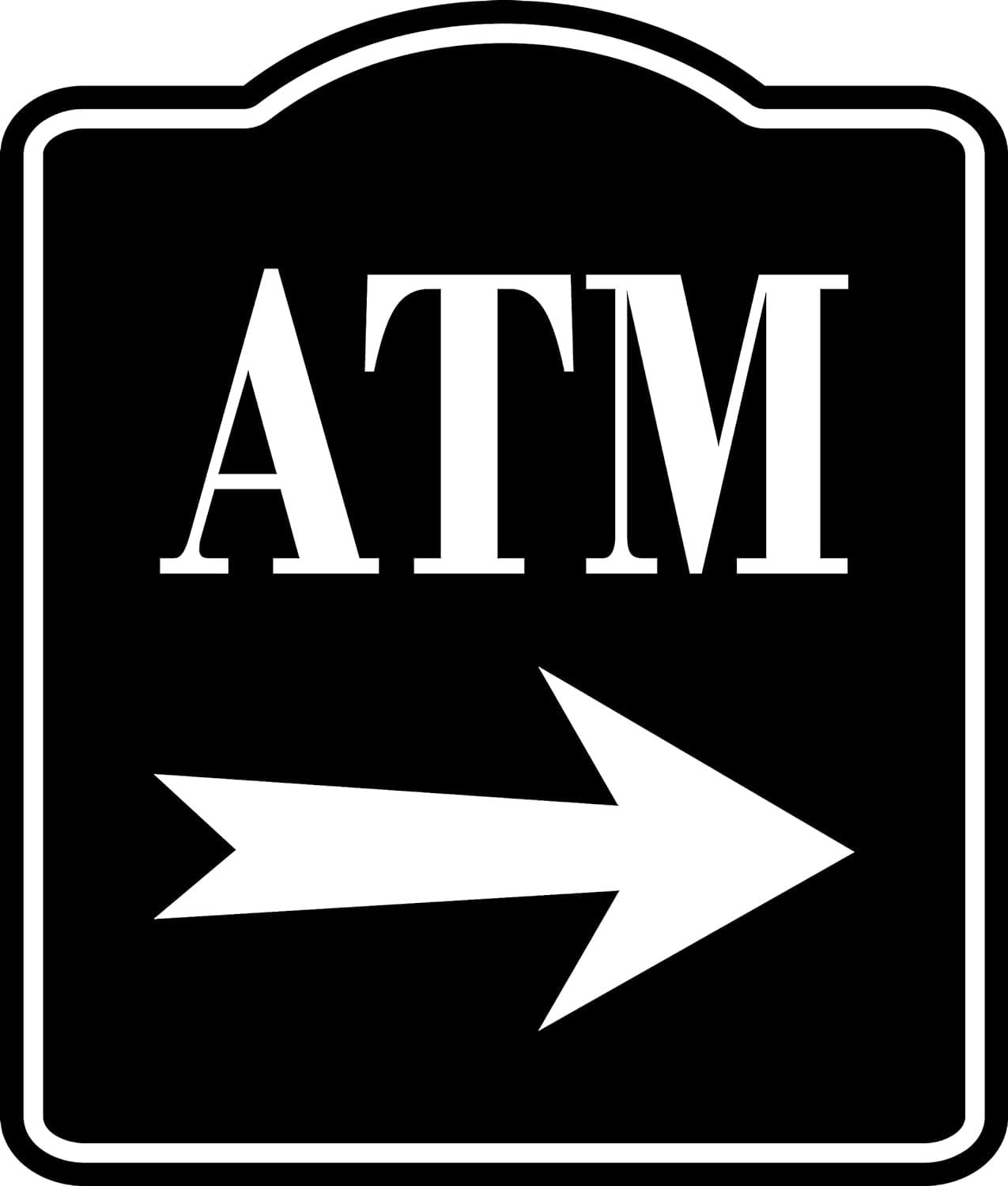 Atm Right Arrow BLACK SIGN Aluminum Composite Sign, 8.5"x10" - Walmart.com