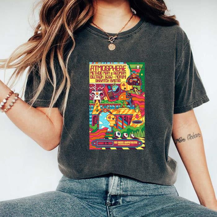 Atmosphere Red Rocks 2024 Poster Comfort Color T-Shirt Concert Swag ...