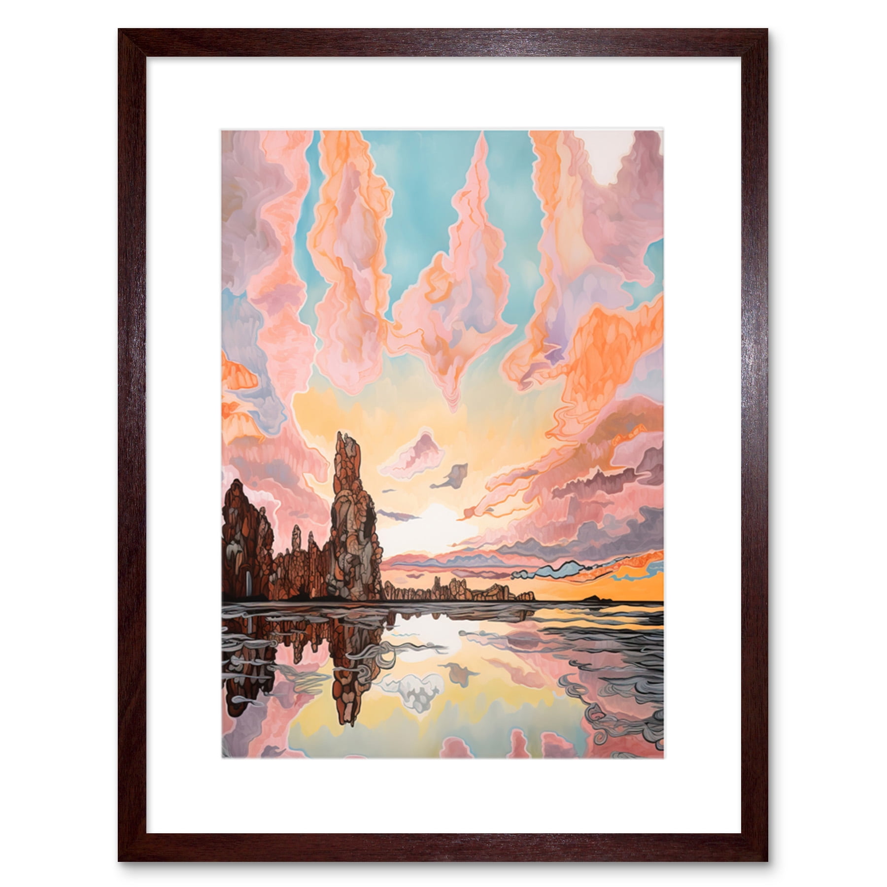 Atmospheric Cloud Sunrise Reflections Mono Lake Pastel Pink Colour ...