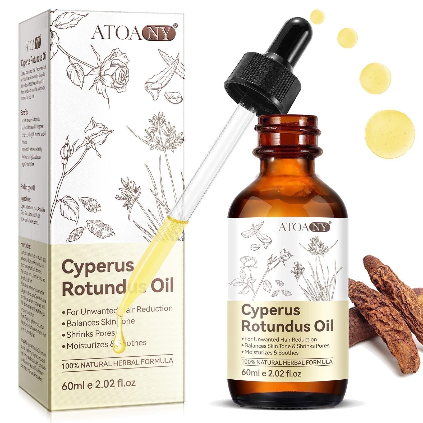 Atoany 100% Pure Cyperus Rotundus Oil, Hair Growth Inhibitor, Moisturizes Skin, 60ml - Walmart.com