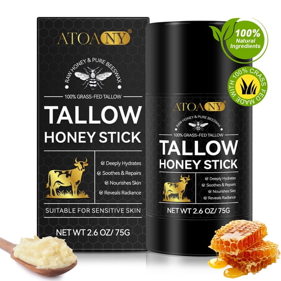 Atoany Tallow Honey Balm Stick for Face & Skin, 100% Grass-Fed Beef ...