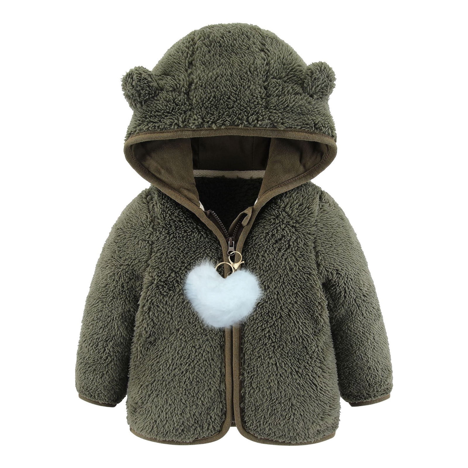Atogsazn Baby Girls Fuzzy Sherpa Winter Coat Kids Fleece Plush Long ...