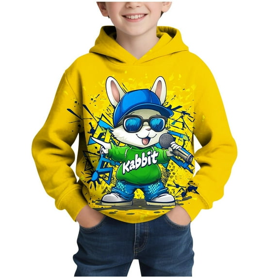 Atogsazn Boys Long Sleeve Hoodies Kids Easter Hooded Sweatshirt ...