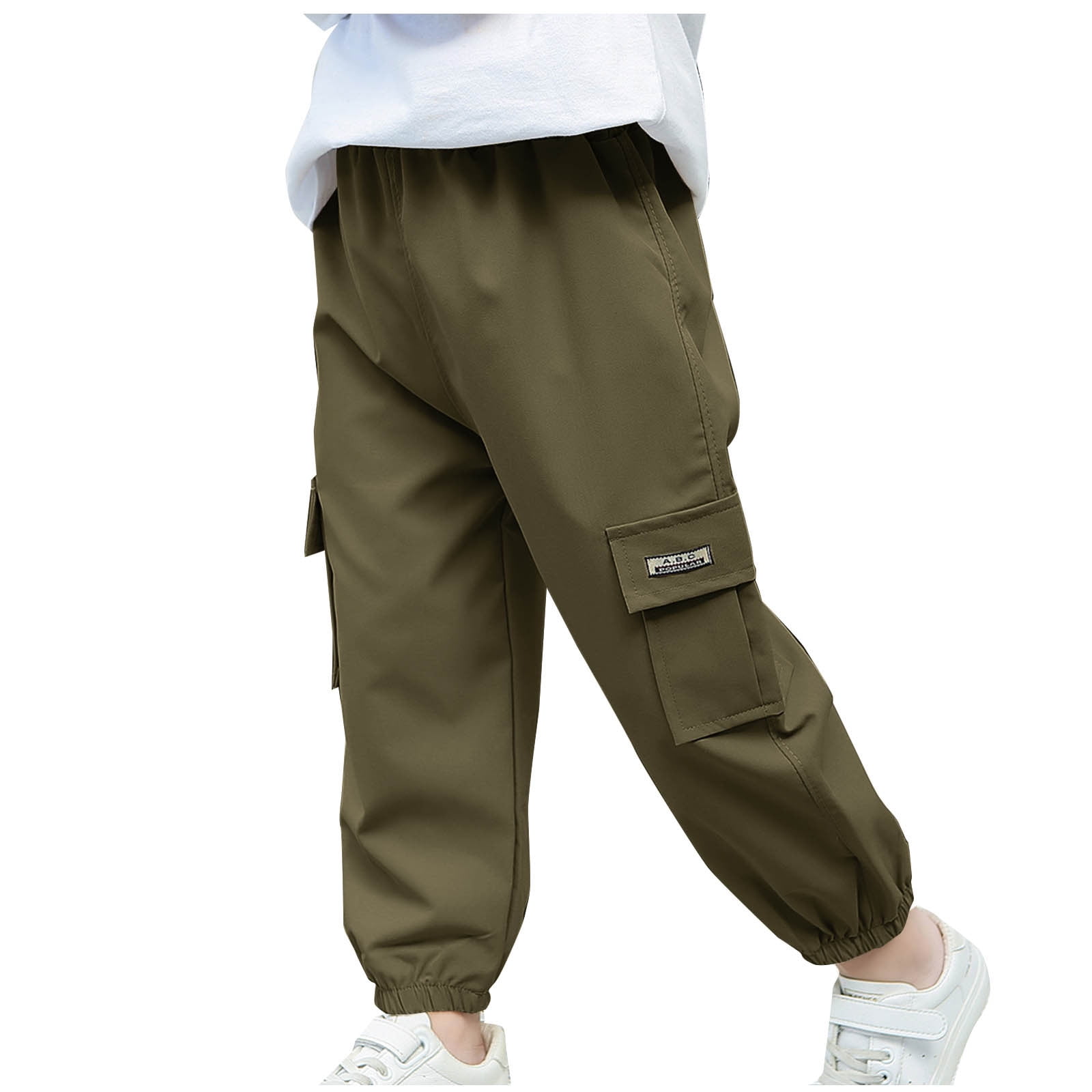 Atogsazn Children's Boy Cargo Jogger Pant Kids Casual Athletic Elastic ...