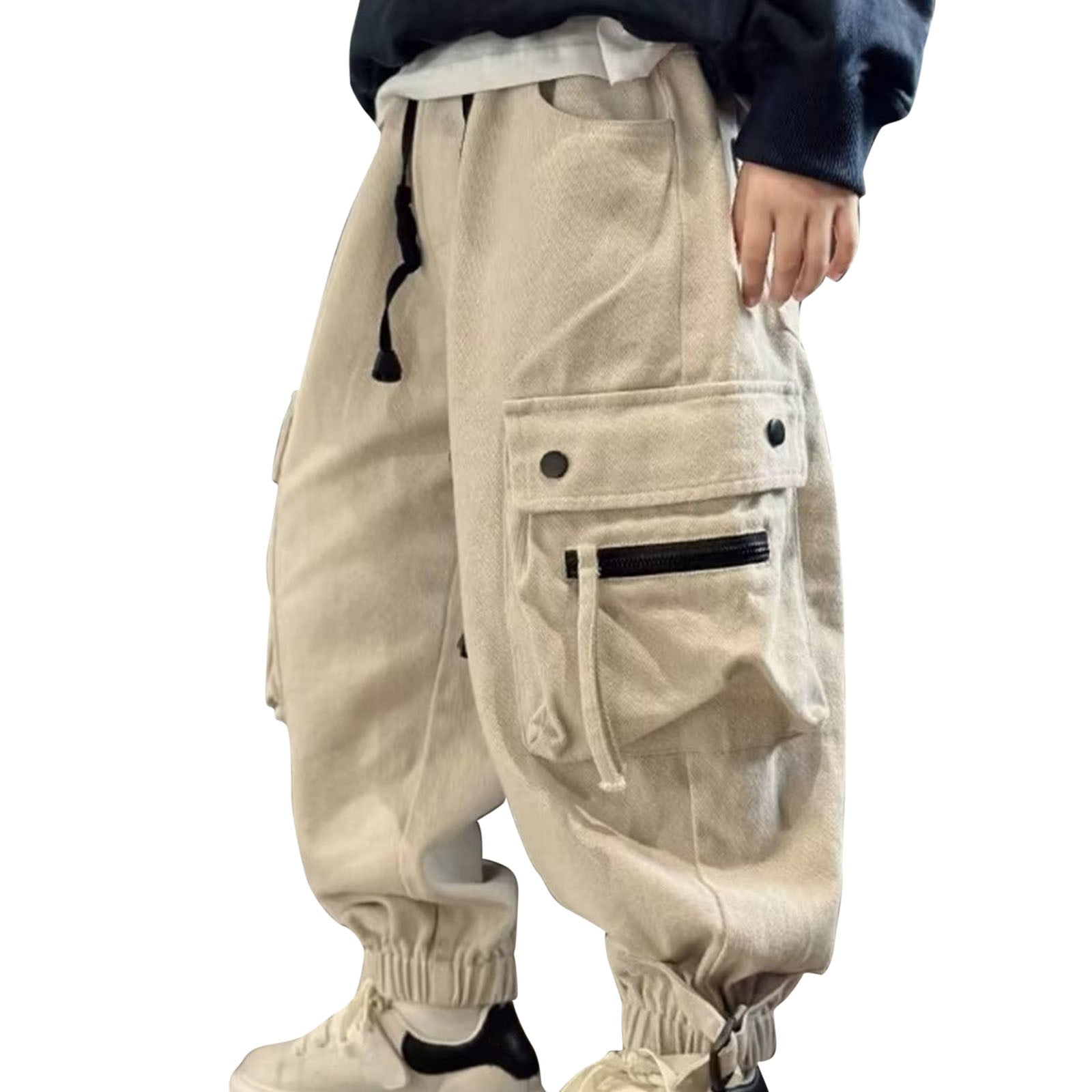 Atogsazn Children's Boys Cargo Pants Kids Casual Baggy Elastic Waist ...