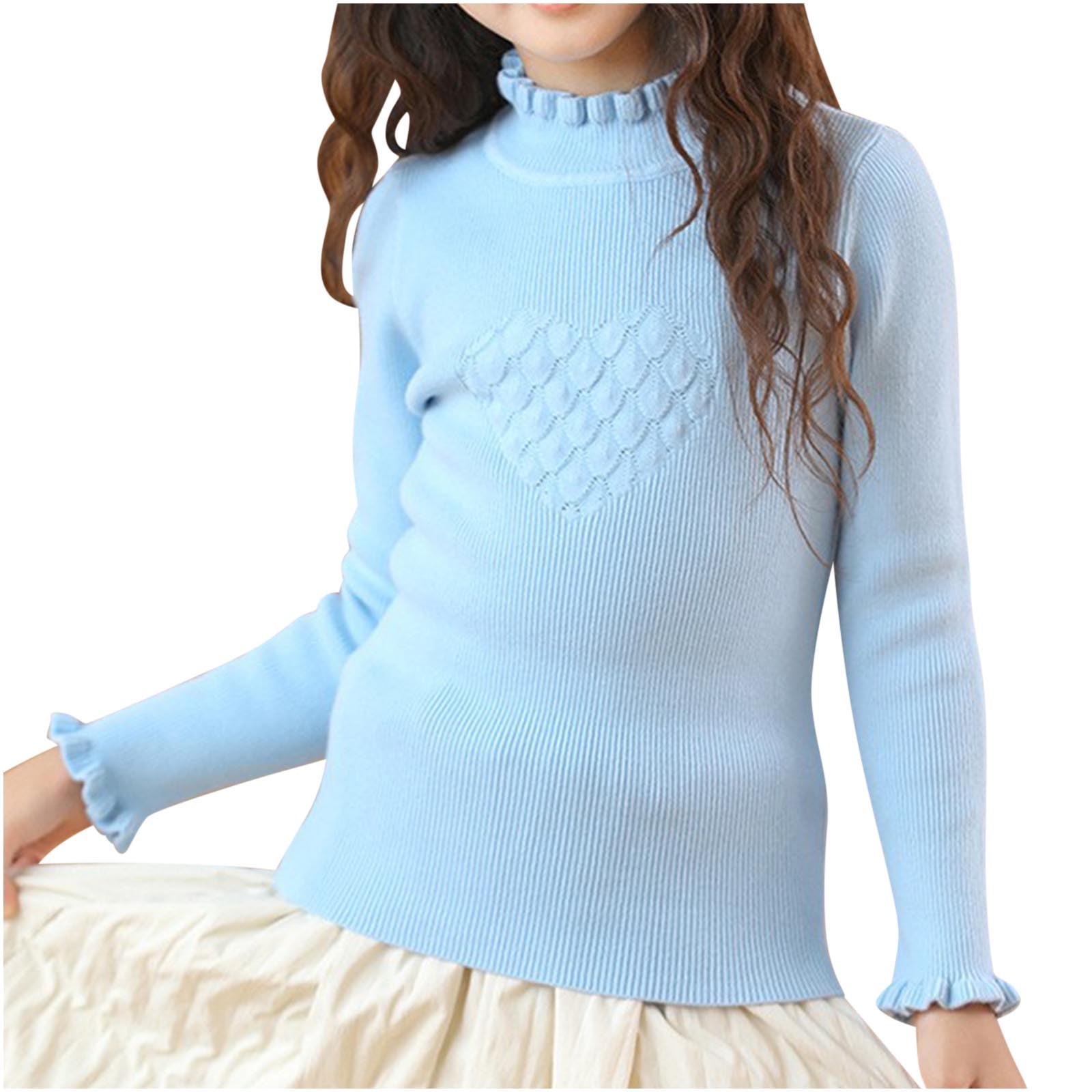 Atogsazn Children's Girls Fleece Sweater Kids Long Sleeve Pullover ...