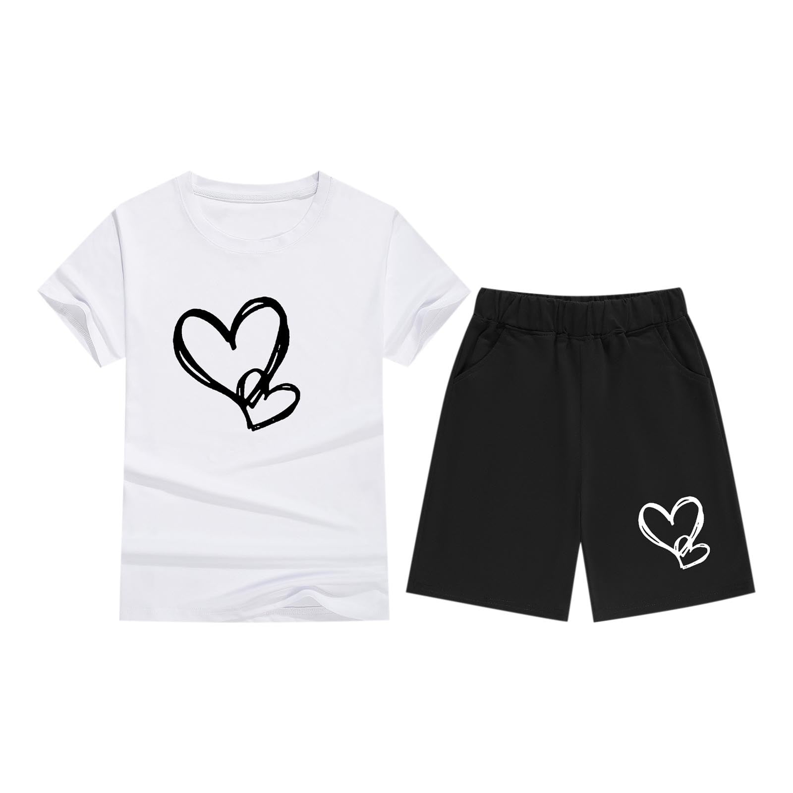 Atogsazn Children's Girls Summer 2 Piece Clothes Set Kids Cotton Short ...