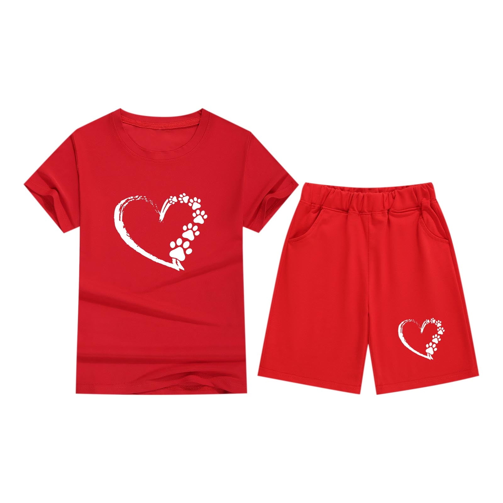 Atogsazn Children's Girls Summer 2 Piece Clothes Set Kids Cotton Short ...