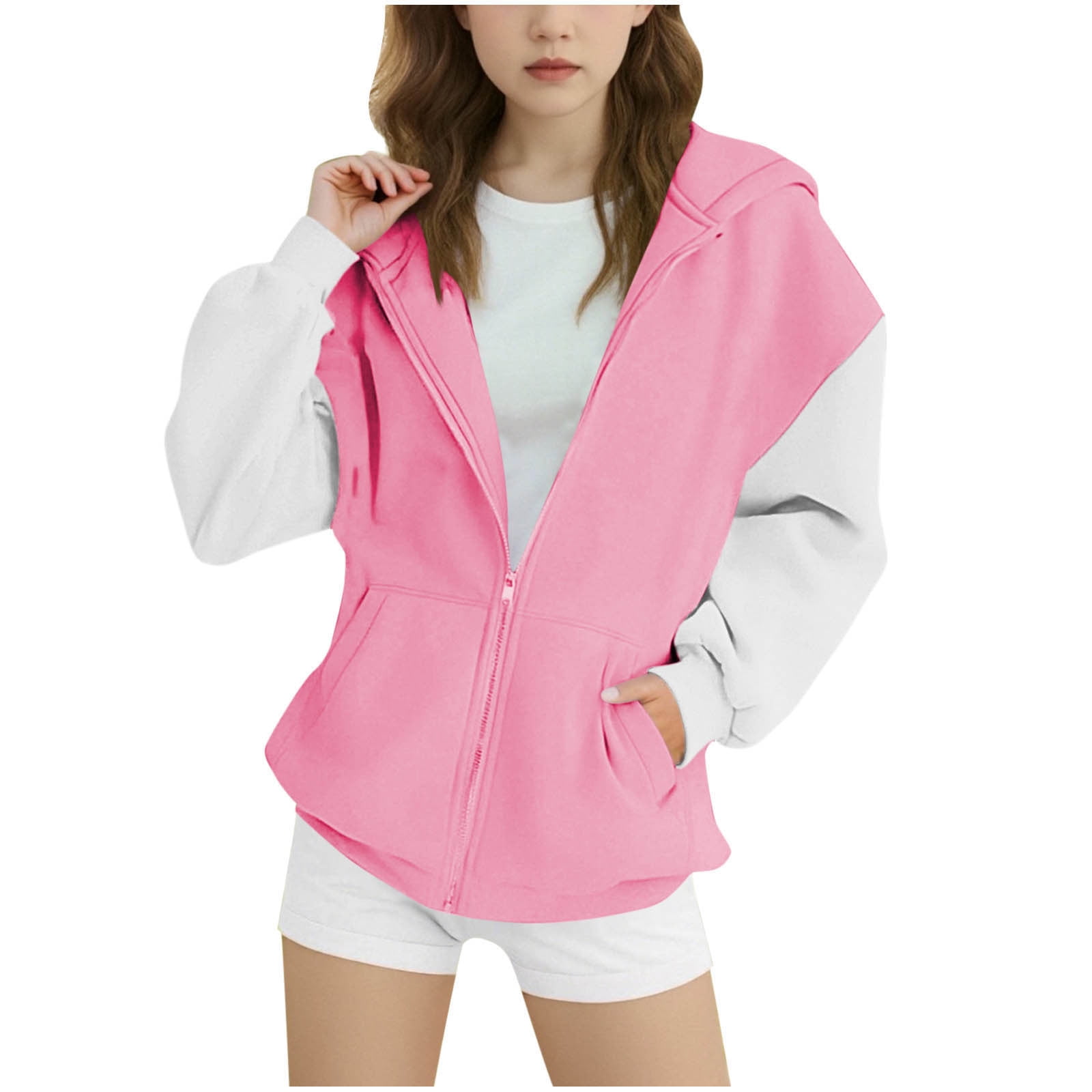 Atogsazn Children's Girls Zip Up Hoodies Kids Fleece Long Sleeve Jacket ...