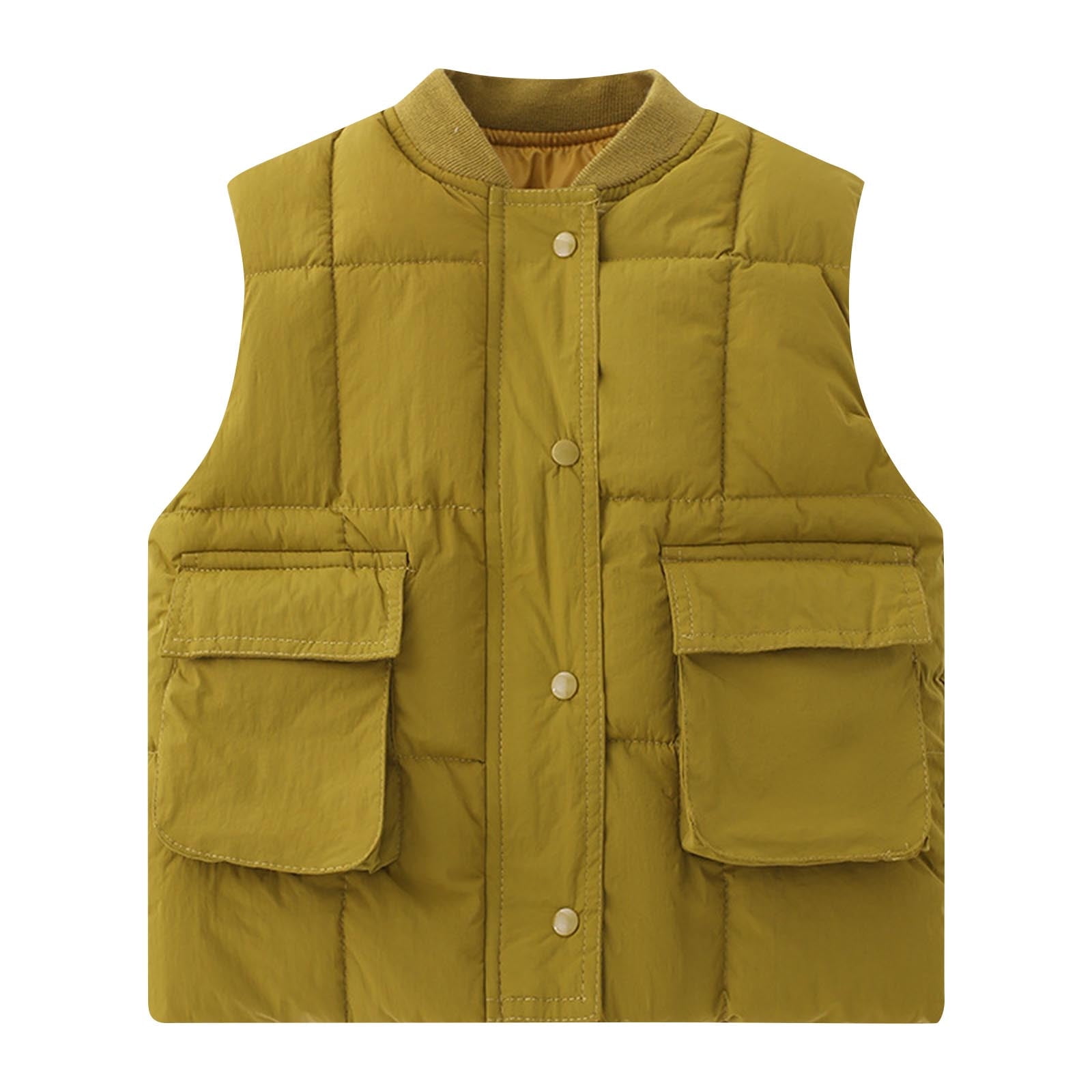 Atogsazn Children's Puffer Tank Tops Kids Button Sleeveless Jacket ...