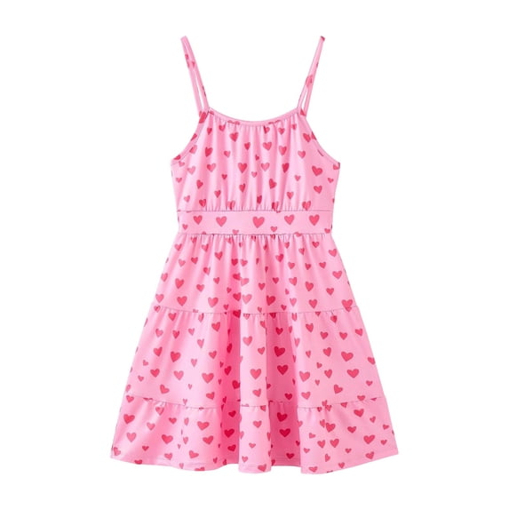 Atogsazn Childrens Girls Summer Dress Casual Flowy Spaghetti Strap ...
