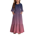 Atogsazn Girls Gradient Maxi Dress Kids Casual Short Sleeve Tiered ...